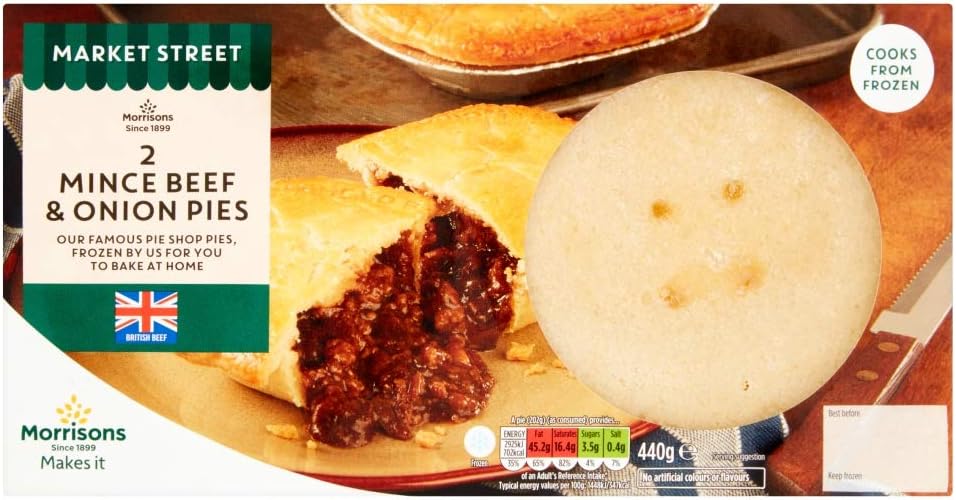 Morrisons Market Street 2 Mince Beef & Onion Pies, 440g (Frozen ...