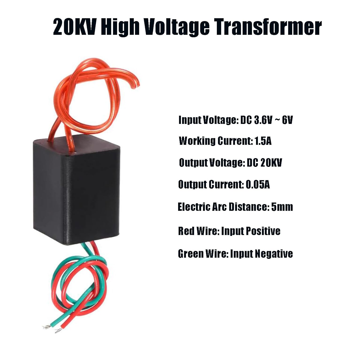 AEDIKO 2pcs DC 3.6V-6V a 20kv 20000v 1.5A Boost Step Up Power Module Generador de alto voltaje ...