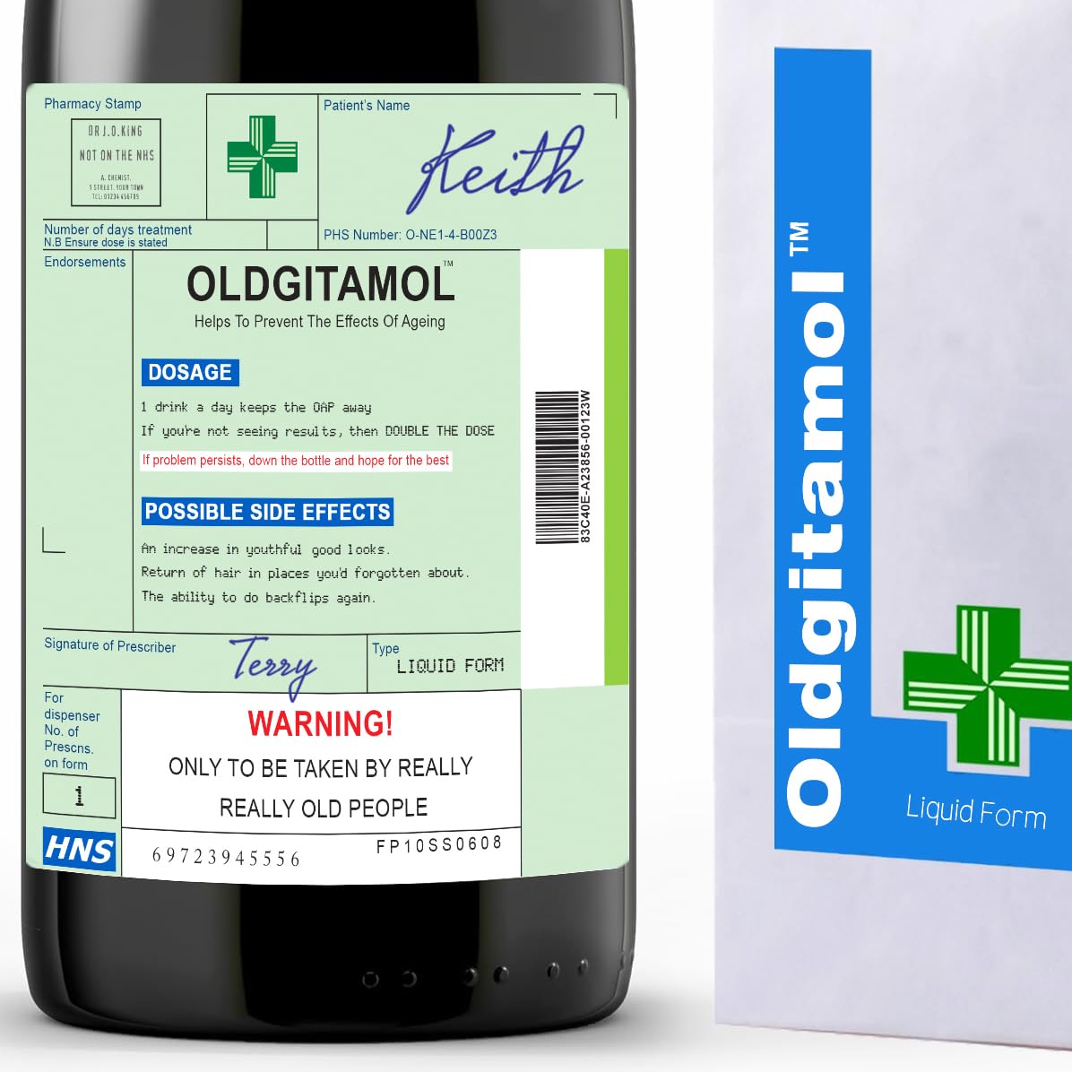 Joke Prescription Wine Label & Bottle Bag, Funny Novelty Gifts for ...