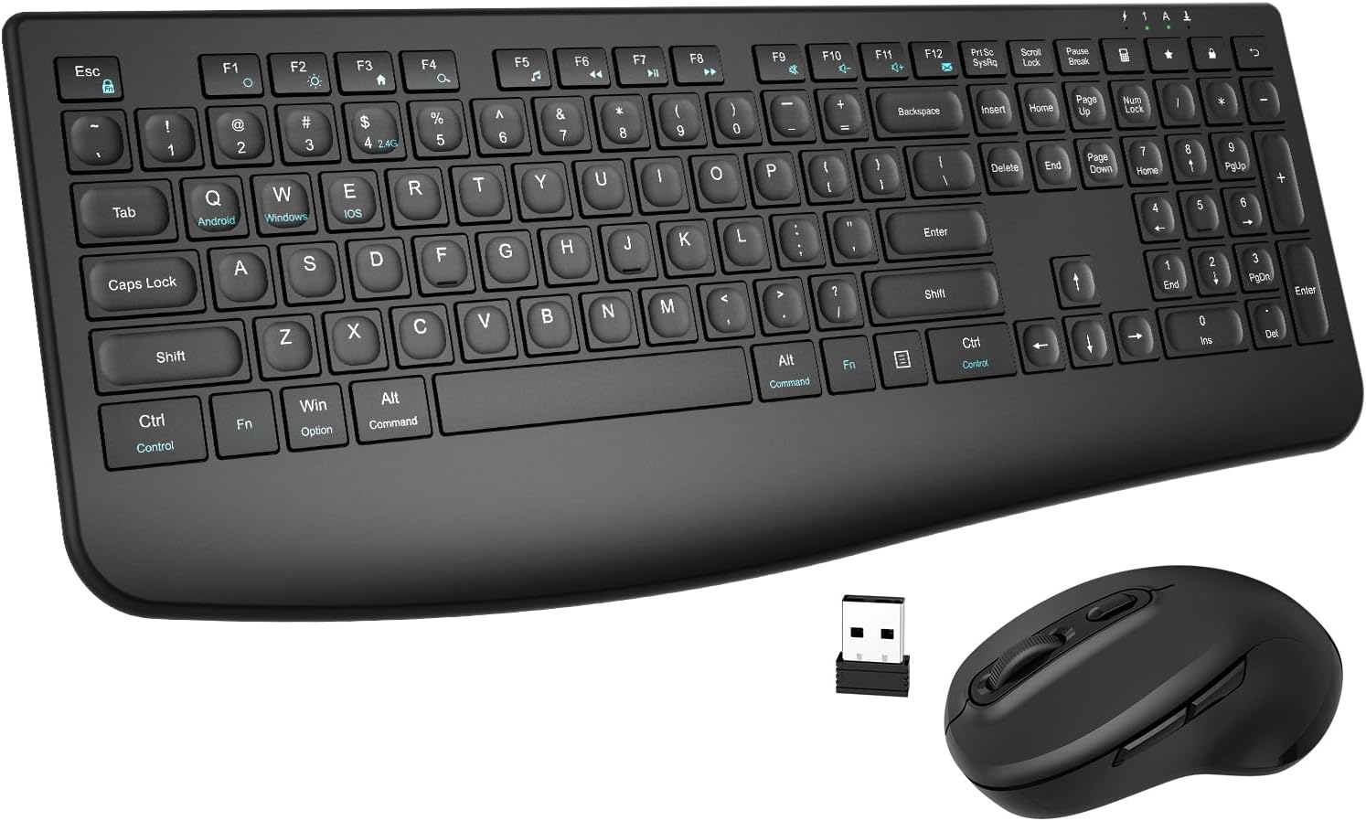 Amazon.com: Wireless Keyboard and Mouse Combo, EDJO 2.4GHz Rechargeable ...