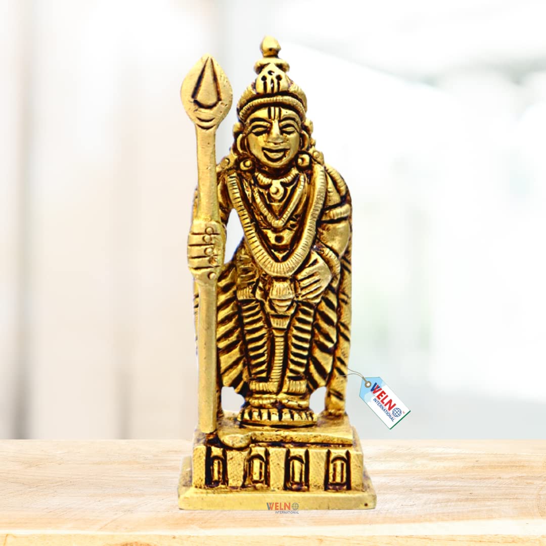 Buy MARK INDIA Brass Lord Murugan Kartikeya Murugana Kumaraswamy Idol ...