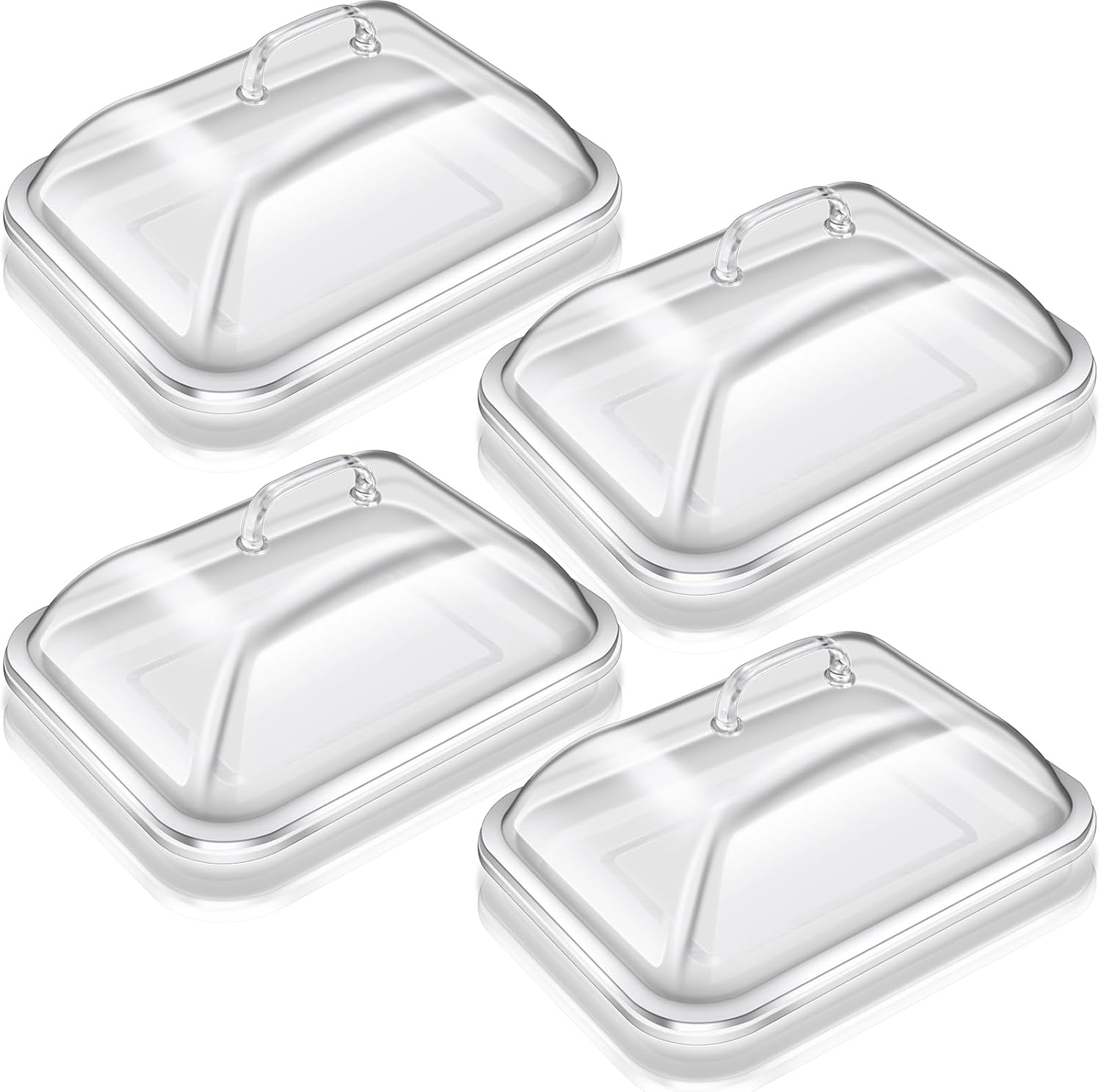Amazon.com: Tiangrid 4 Pack Clear Acrylic Serving Tray with Dome Lid ...