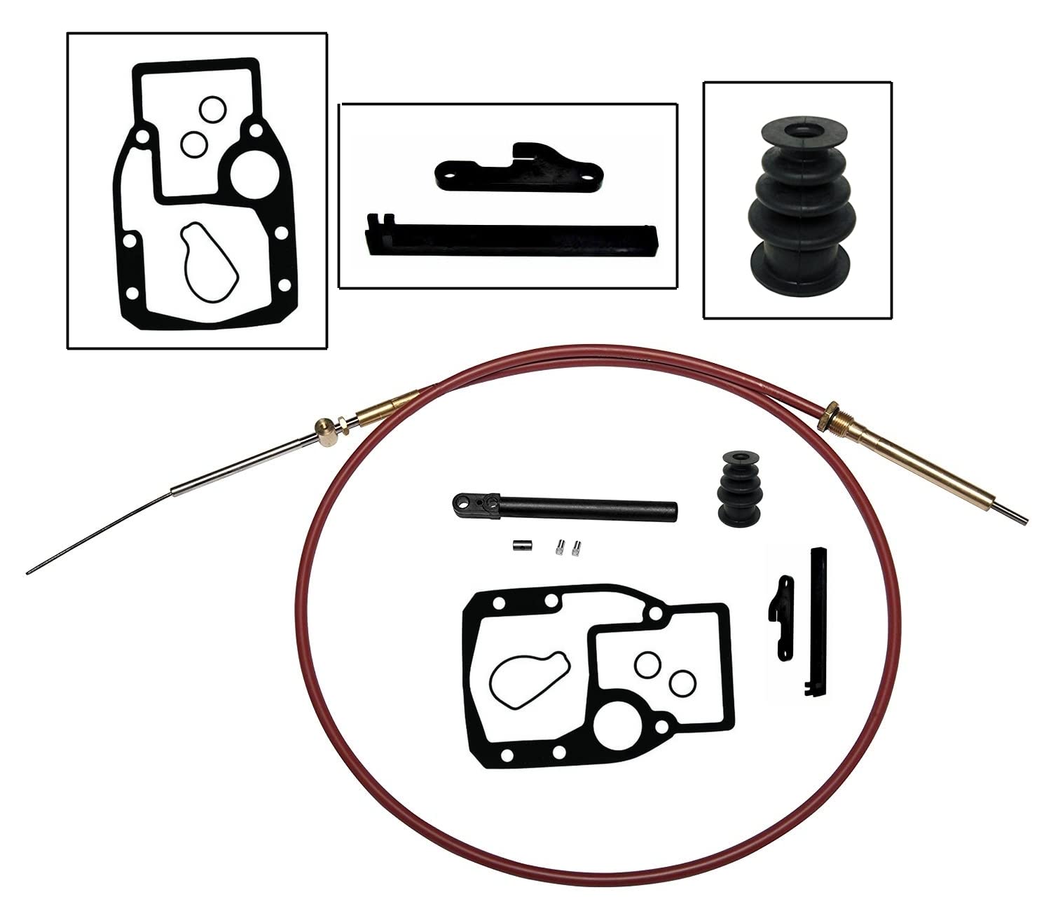 OMC Cobra Shift Cable Bundle - Includes GLM Cable Kit, Adjustment Tool ...