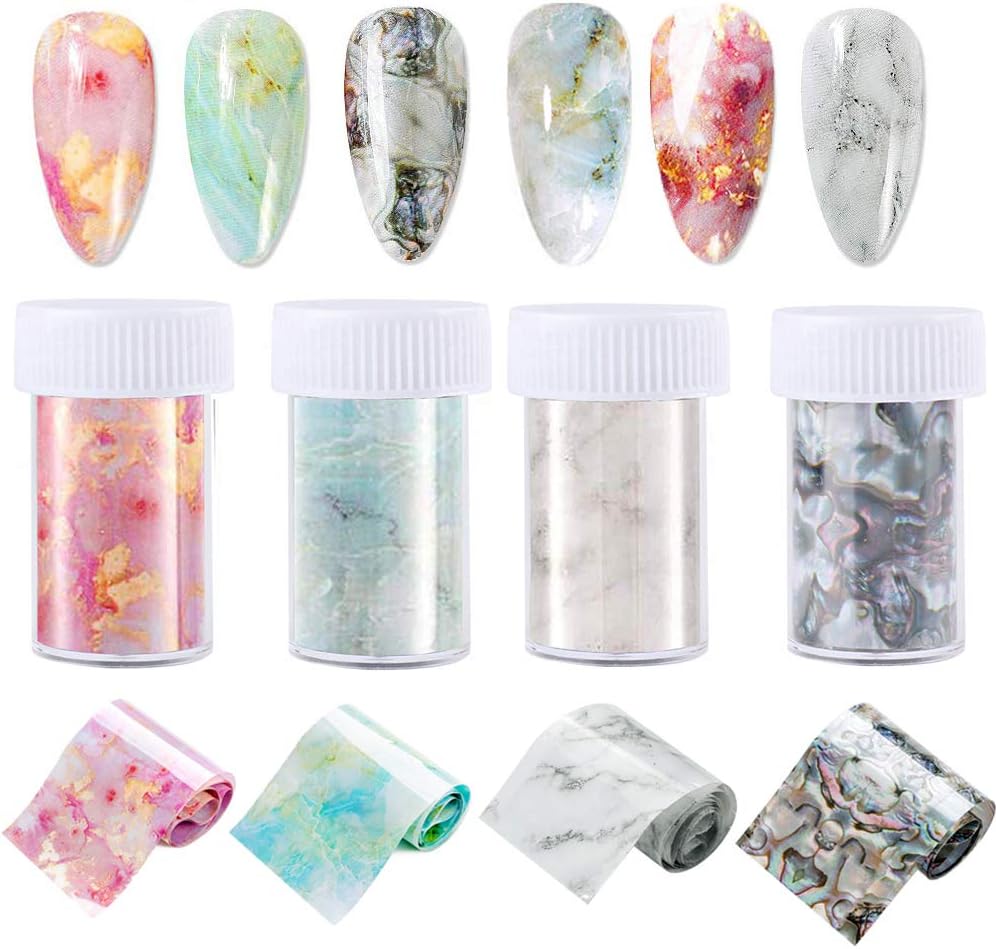Amazon.com: Marble Nail Foil Transfer Sticker, Marble Nail Art Stickers ...