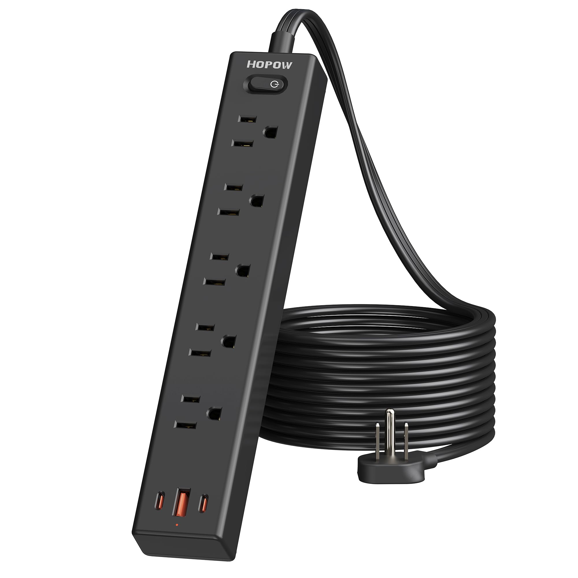 Amazon.com: HOPOW Power Strip Surge Protector, 10 Ft Ultra Flat ...