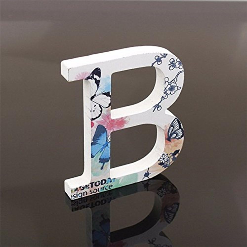 Freeas Flower Painting Decorative Wood Letters, 26 Marquee Alphabet ...