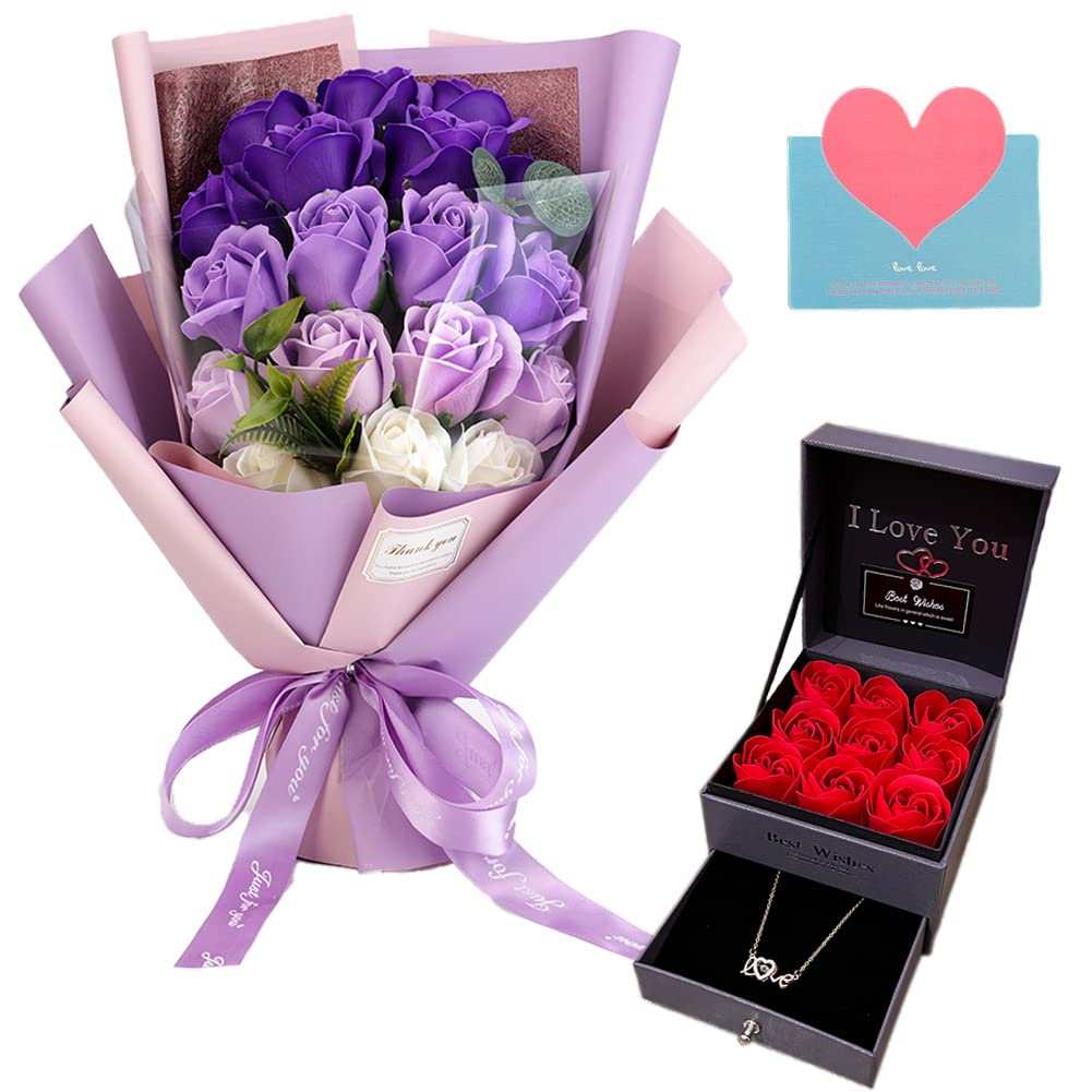 Amazon.com: EIGHTOWN Roses Bouquet Fake Artificial Flower - Preserved ...