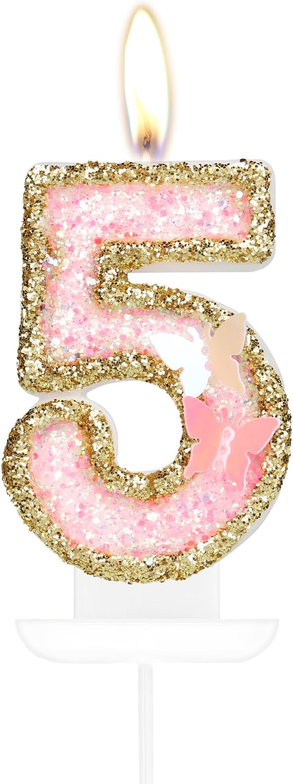 Amazon.com: iNINGER Birthday Candle,Butterfly 5th Birthday Party ...