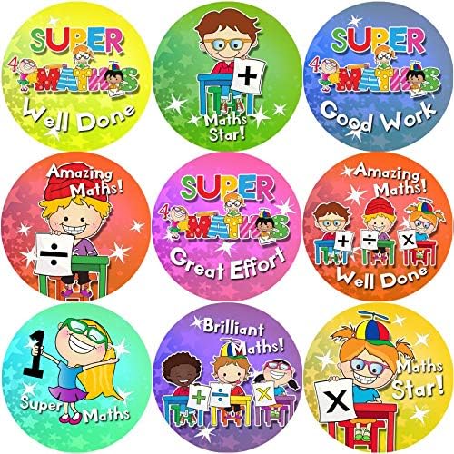 144 Maths Awards 30 mm Reward Stickers for School Teachers, Parents ...