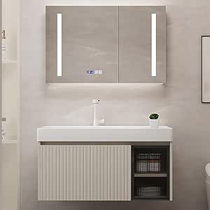 Amazon.com: Kadaligh 32IN Bathroom Vanity with Sink - Smart LED ...