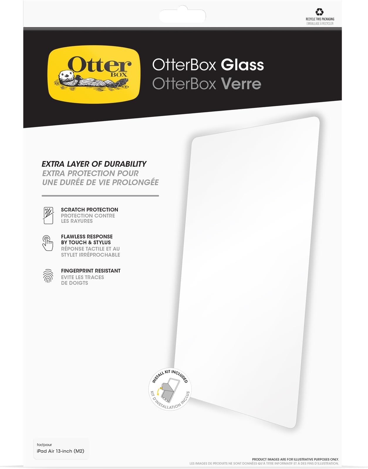 Amazon.com: OtterBox ALPHA GLASS Screen Protector for iPad 7th, 8th ...