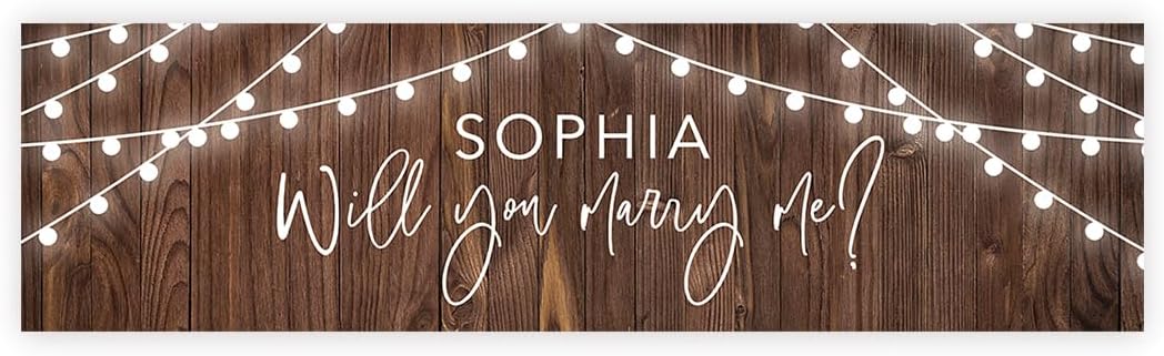 Amazon.com: Andaz Press Custom Will You Marry Me Sign Banner, Rustic ...