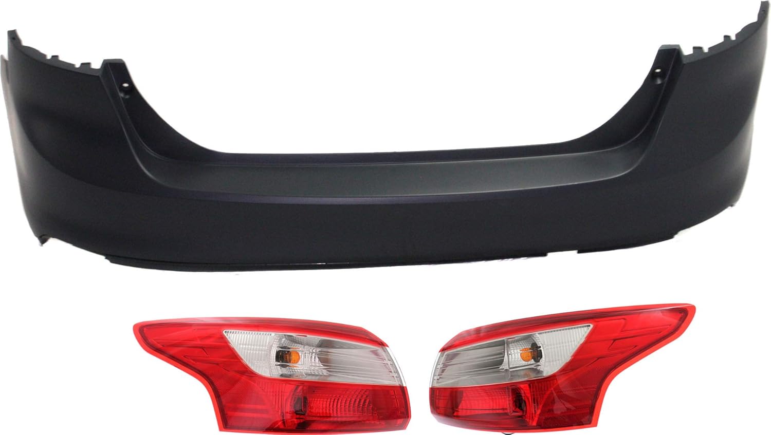 Amazon.com: Evan Fischer Rear Bumper Cover Kit Compatible With 2012 ...