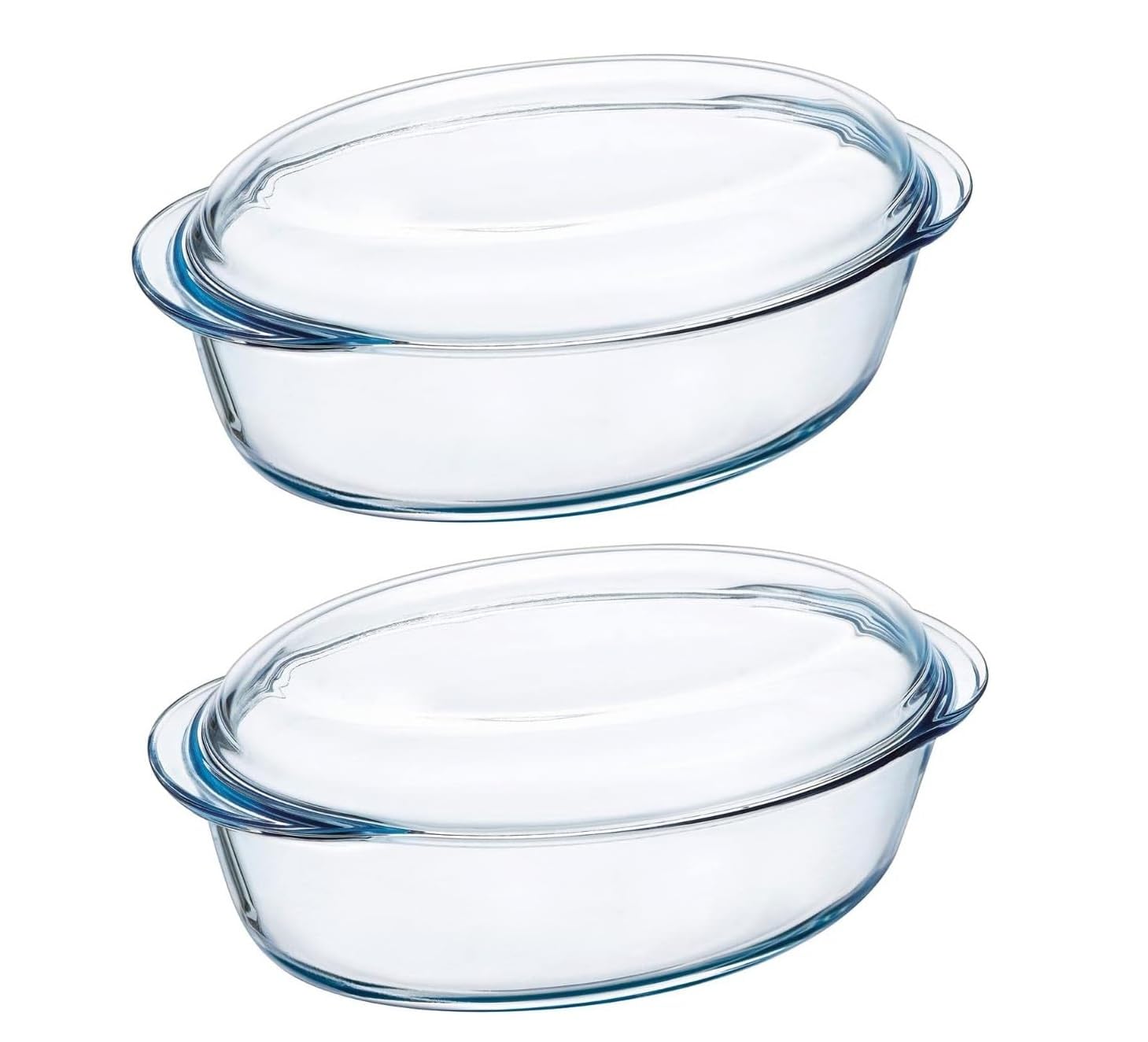 Pyrex Essentials Glass Oval Casserole Dish with Lid 4.0L Transparent ...