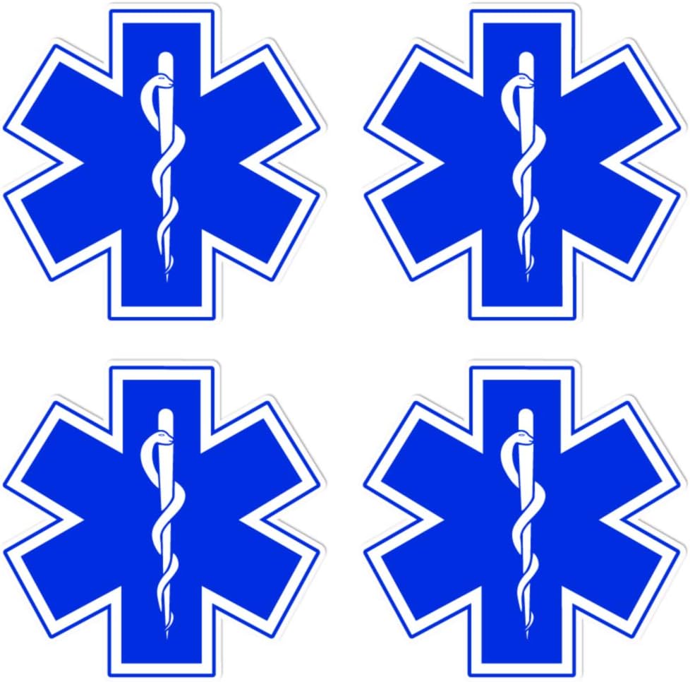 Amazon.com: EMS EMT Star of Life Sticker Decal Blue Medical Paramedic ...