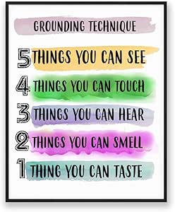 Amazon.com: Grounding Technique Poster/Canvas, Positive Affirmations ...