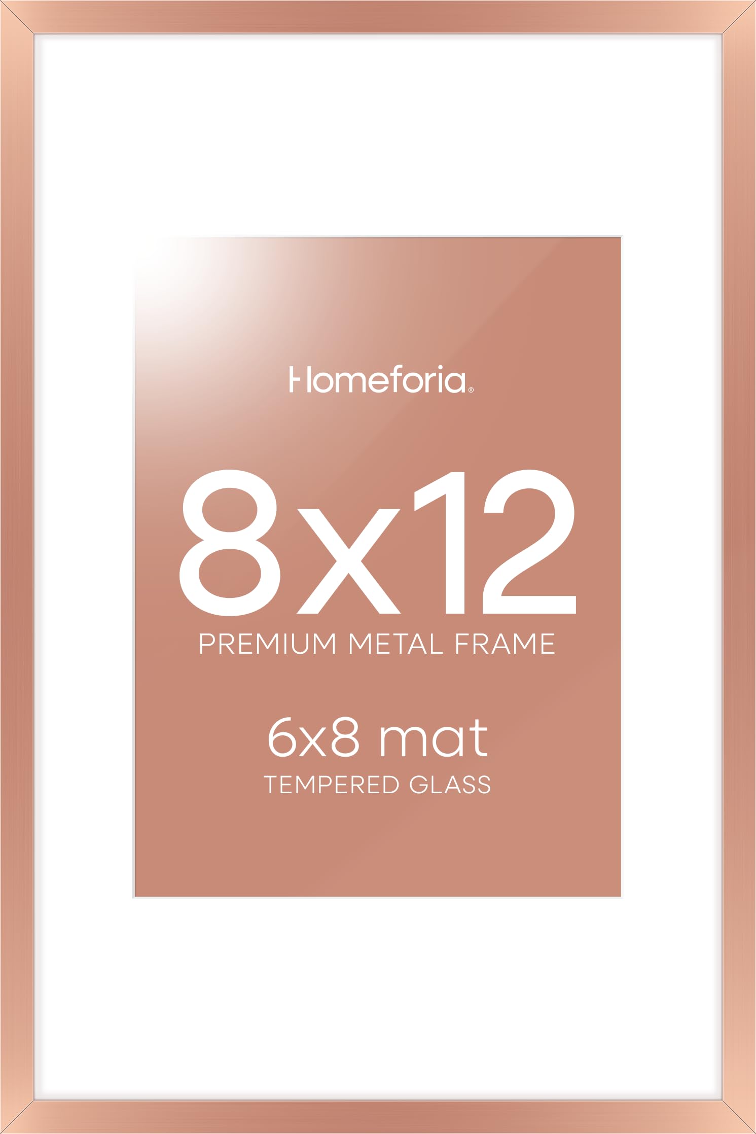 Amazon.com - Homeforia 8x12 Rose Gold Picture Frames, High-End Metal ...