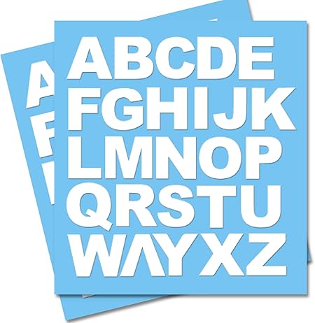 2 x Set of Big White Letters Full Alphabet - Removable Self Adhesive ...