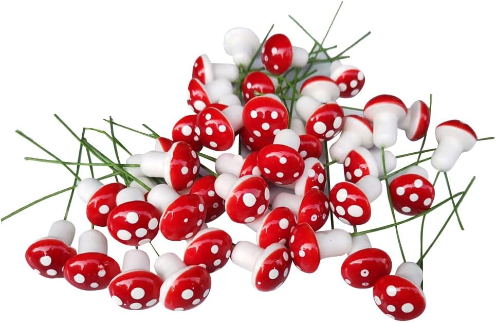 Amazon.com: UUYYEO 100 Pcs 2cm Mini Foam Mushrooms Fairy Garden ...