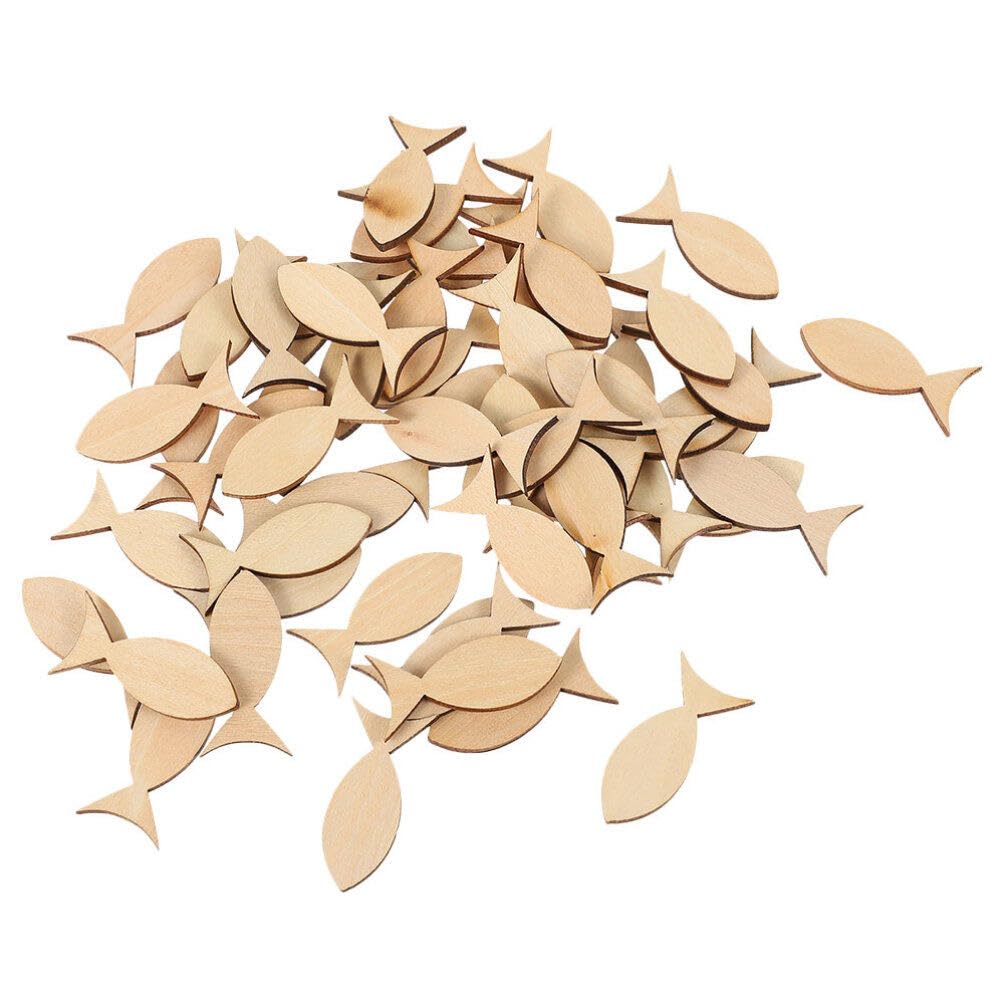 Amazon.com: VOSAREA 50PCS Wood Fish Cutouts Unfinished Mini Fish Shape ...