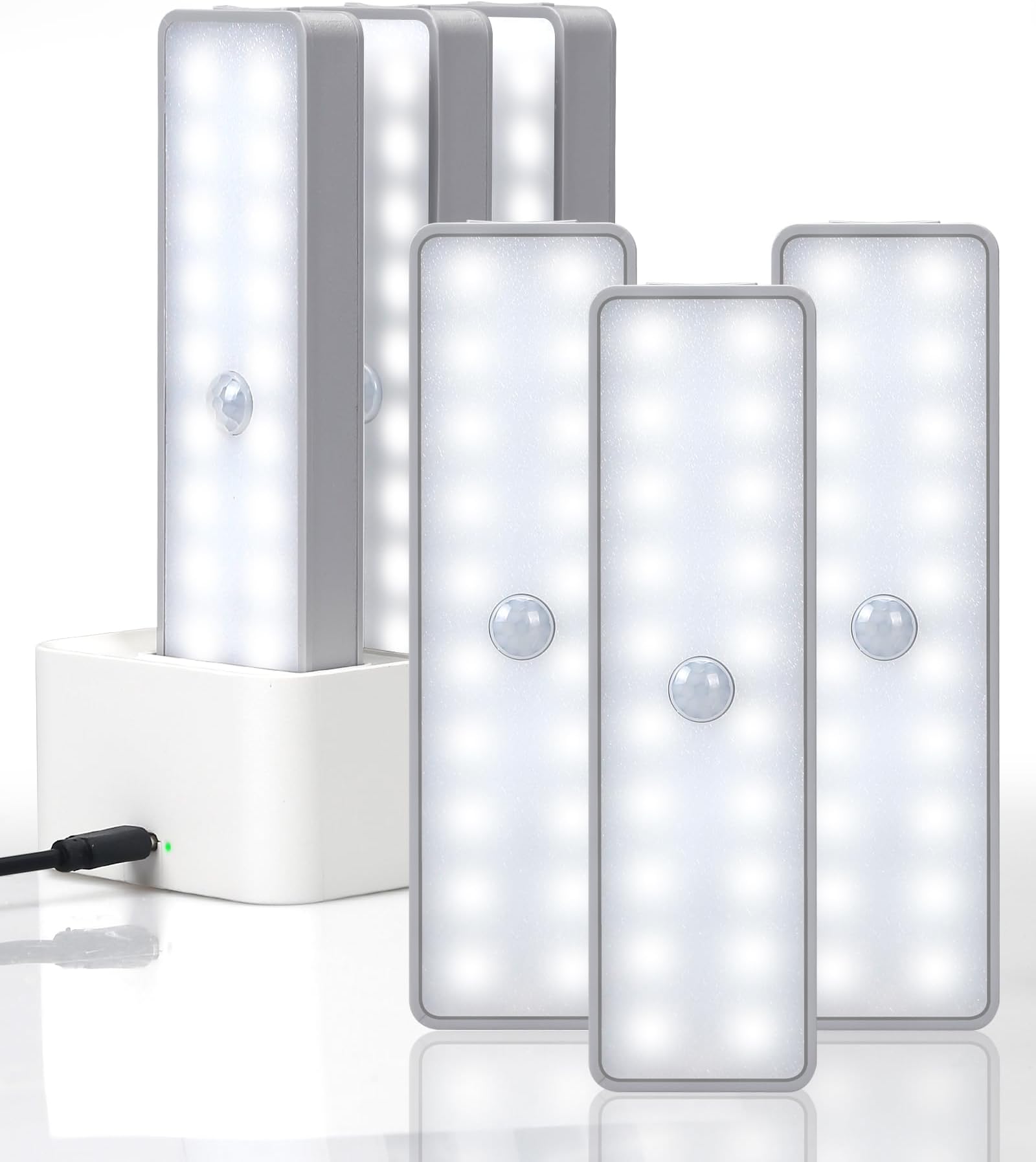 Under Cabinet Lights with Charging Station 20 LED Closet Lighting 6Pack ...