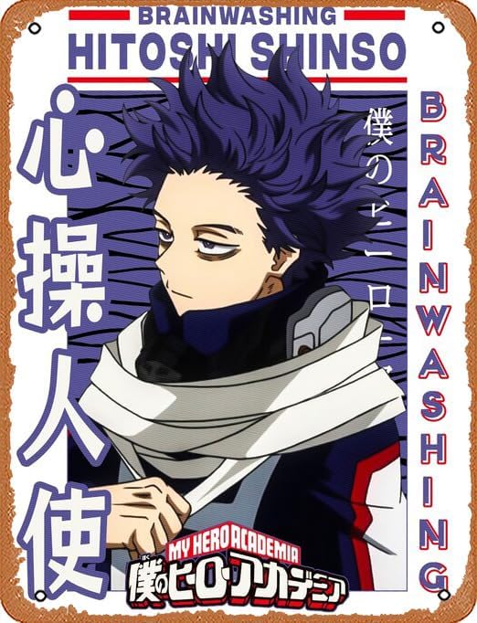 Amazon.com: Muecddoa Vintage Metal Poster - Shinso Hitoshi My Hero ...