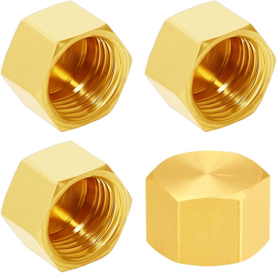 Amazon.com: Uenede Solid Brass Outer Hex 3/8"NPT Female Thread Cap Plug ...