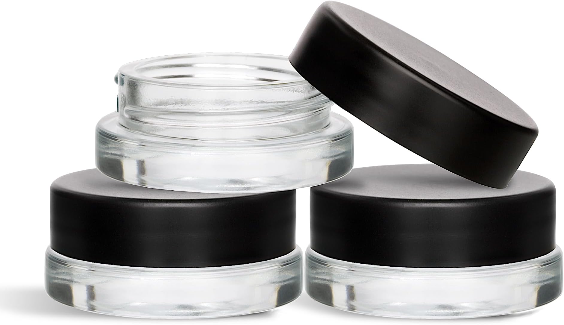 Amazon.com: Clear Glass 0.25 oz Thick Wall Balm Jars with White Foam ...
