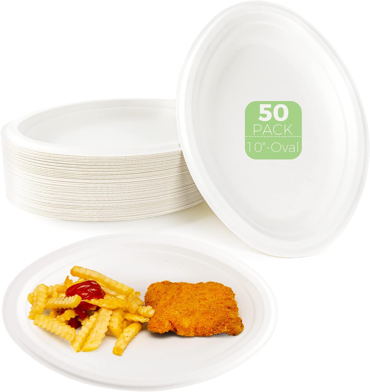 Amazon.com: 100% Compostable Paper Plates Heavy Duty - 100 Pack ...