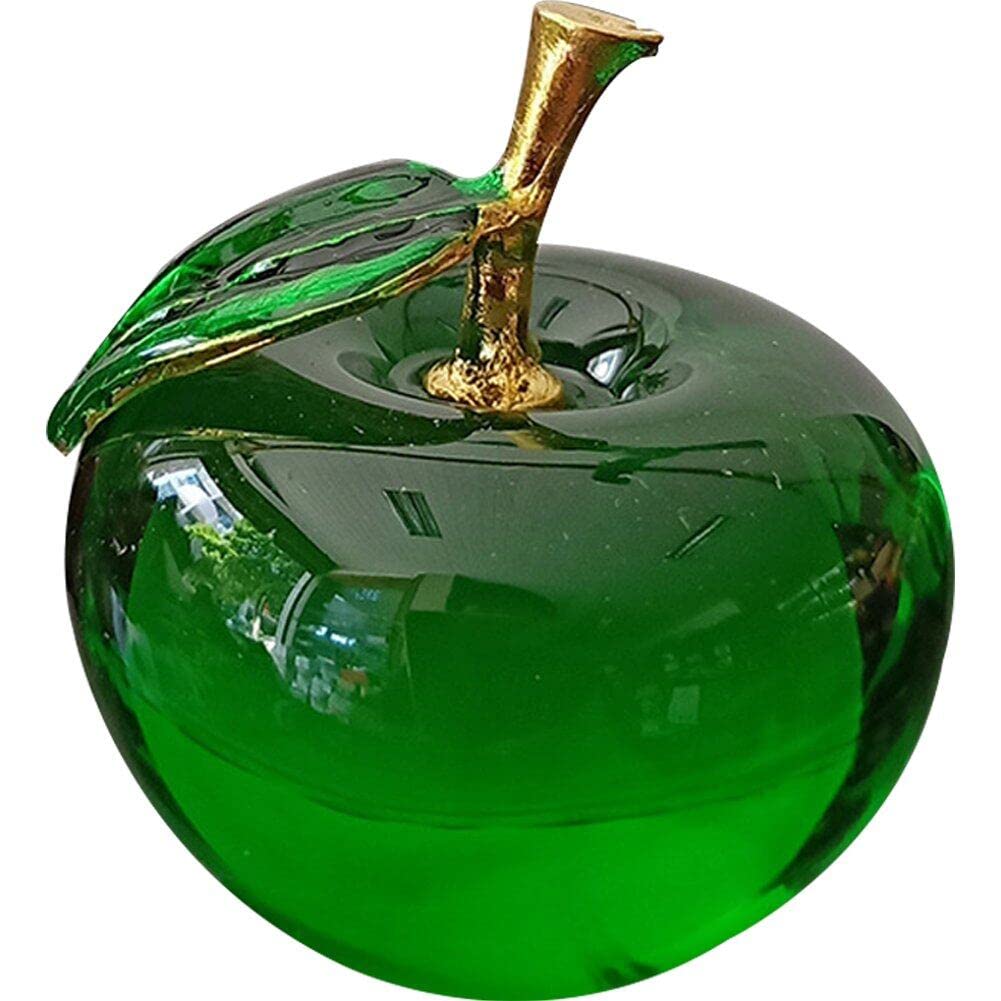 Ericetion Art Glass Figurines Green Apple Glass Ornaments Sculpture for ...