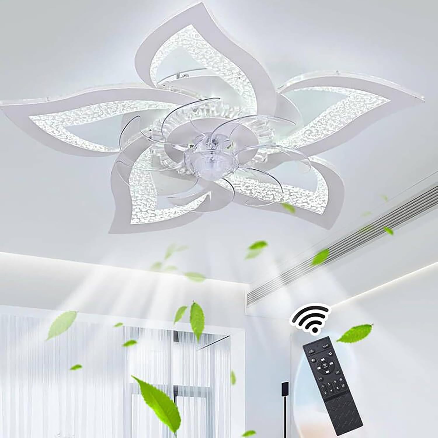 Ganeed Modern Ceiling Fan with Lights, Ceiling Light with Fan and APP ...