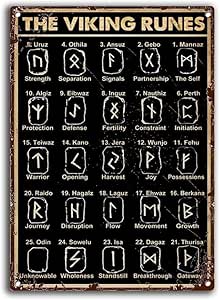 Amazon.com : Viking Rune Knowledge Vintage Style Metal Tin Sign Wall ...