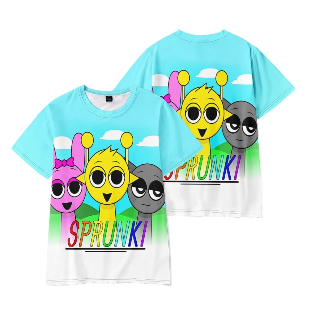 Buy Sprunki Figure Shirt for Fans Gift Boys Sprunki T-Shirt Kids ...
