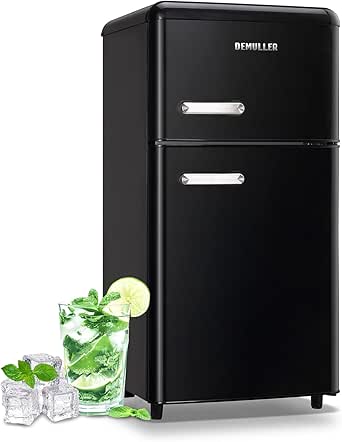 Amazon.com: DEMULLER Mini Refrigerator 3.5 Cu.Ft Dual Door Fridge with ...