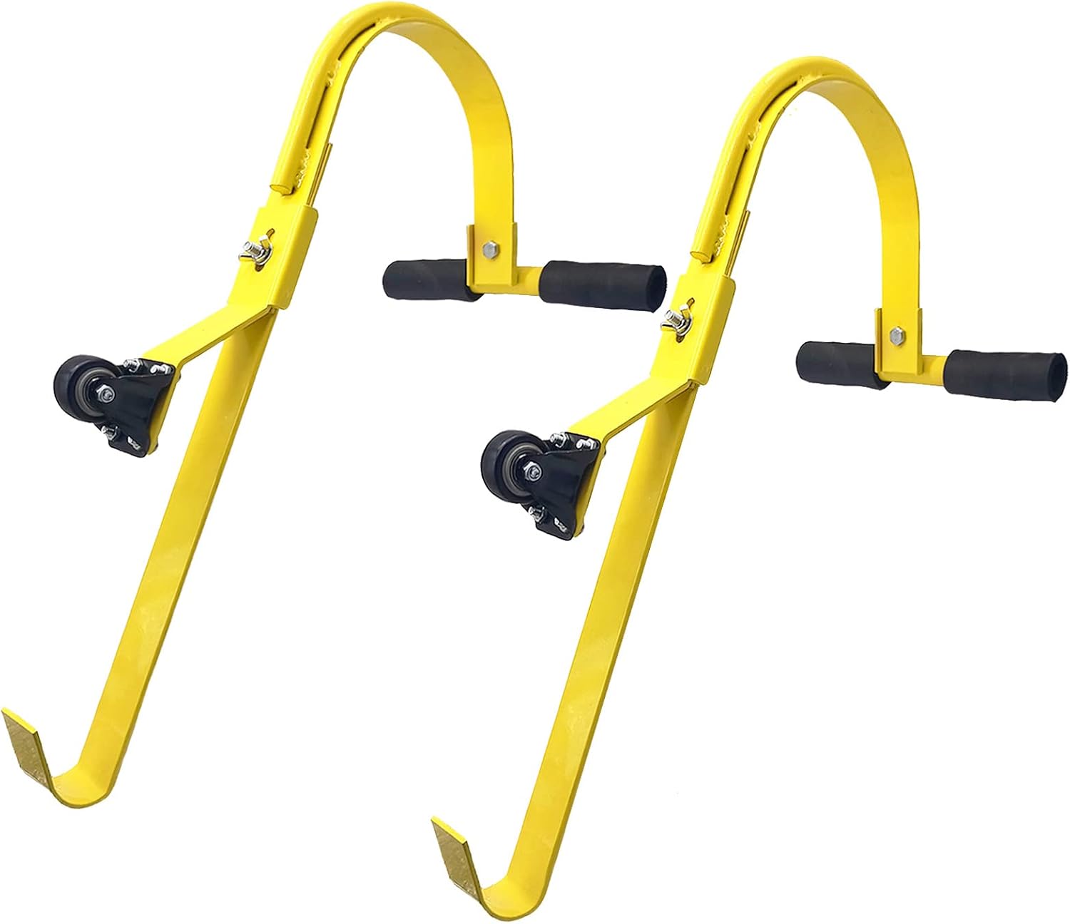 PWTAKO Roof Ladder Hooks with Wheel Heavy Duty Steel Ladder Stabilizer ...