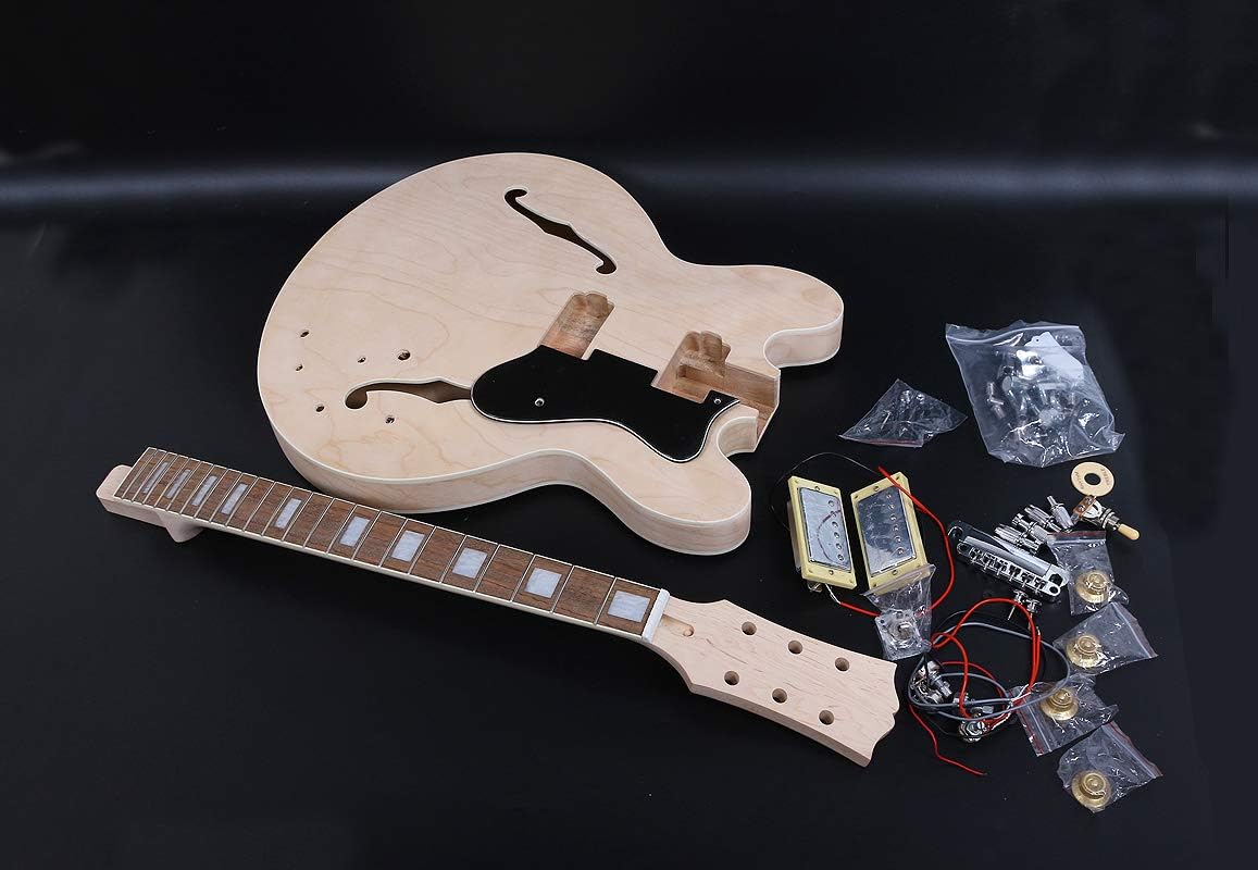 Generic White Semi-Hollow Electric Guitar Kit, ES335 Style, 22 Frets ...