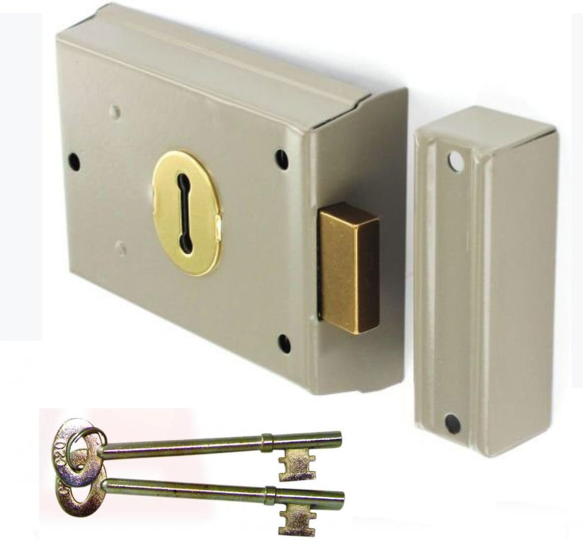 100mm Double Handed Rim Deadlock with 2 Keys : Amazon.co.uk: DIY & Tools