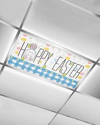 Easter 3 Pcs Fluorescent Light Covers, Cartoon Rabbit Colorful Easter ...