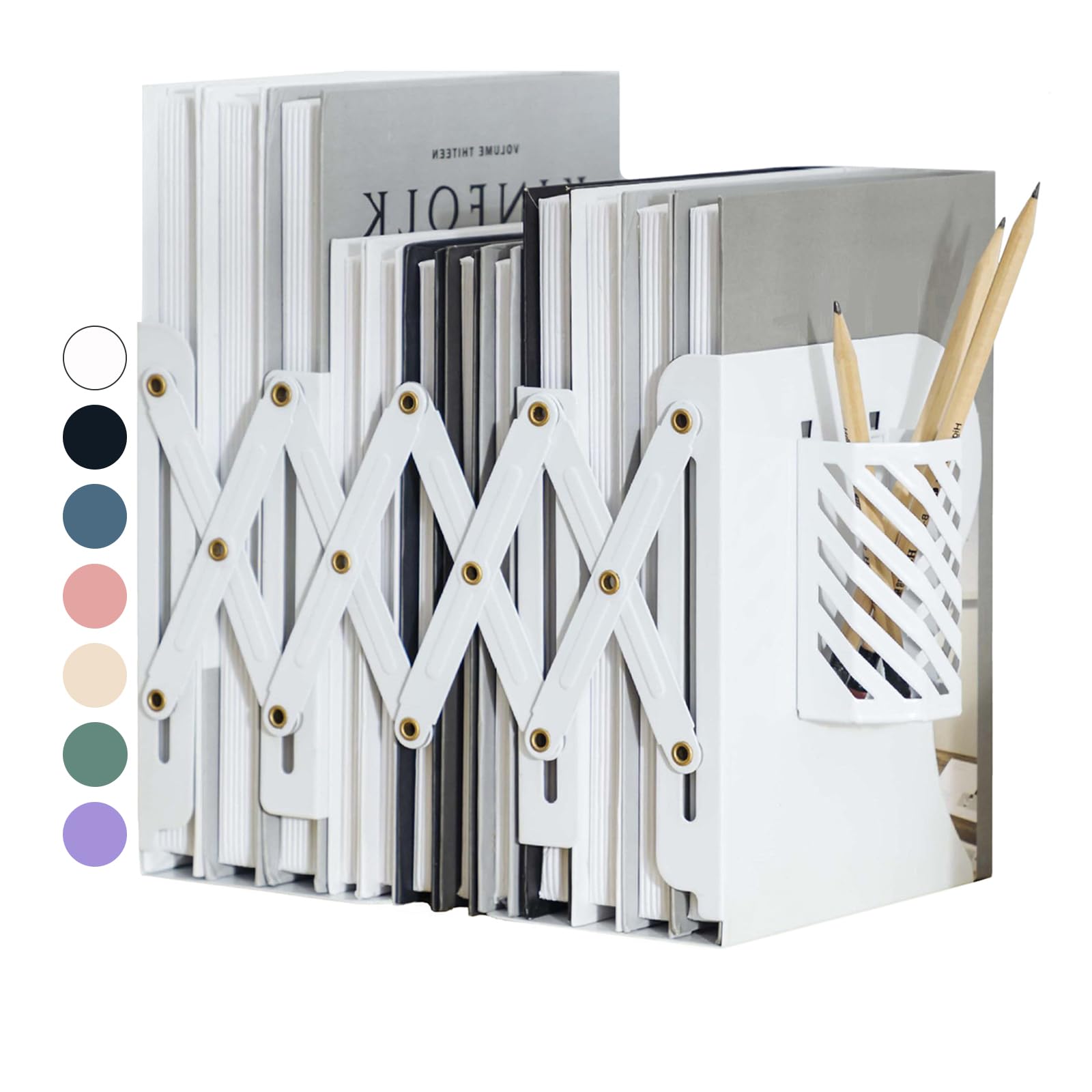 Amazon.com: Kingsmile Bookends, Book Ends, Metal Book Ends for Shelves ...