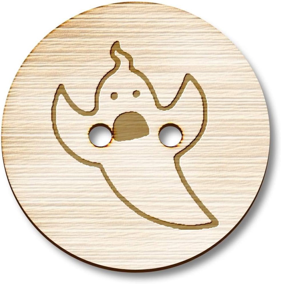 Amazon.com: Azeeda 8 x 23mm 'Spooky Ghost' Round Wooden Buttons ...