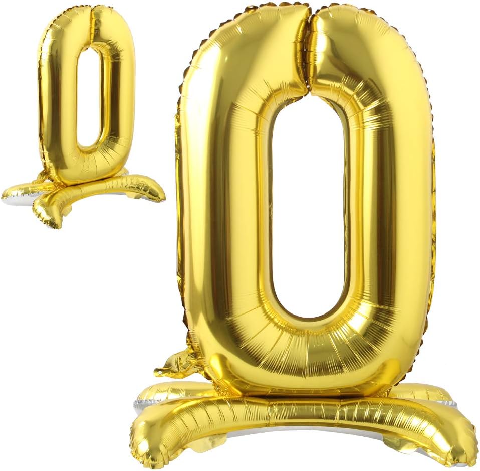Amazon.com: Self Standing 32 Inch Number Balloons Foil Ballon Gold ...