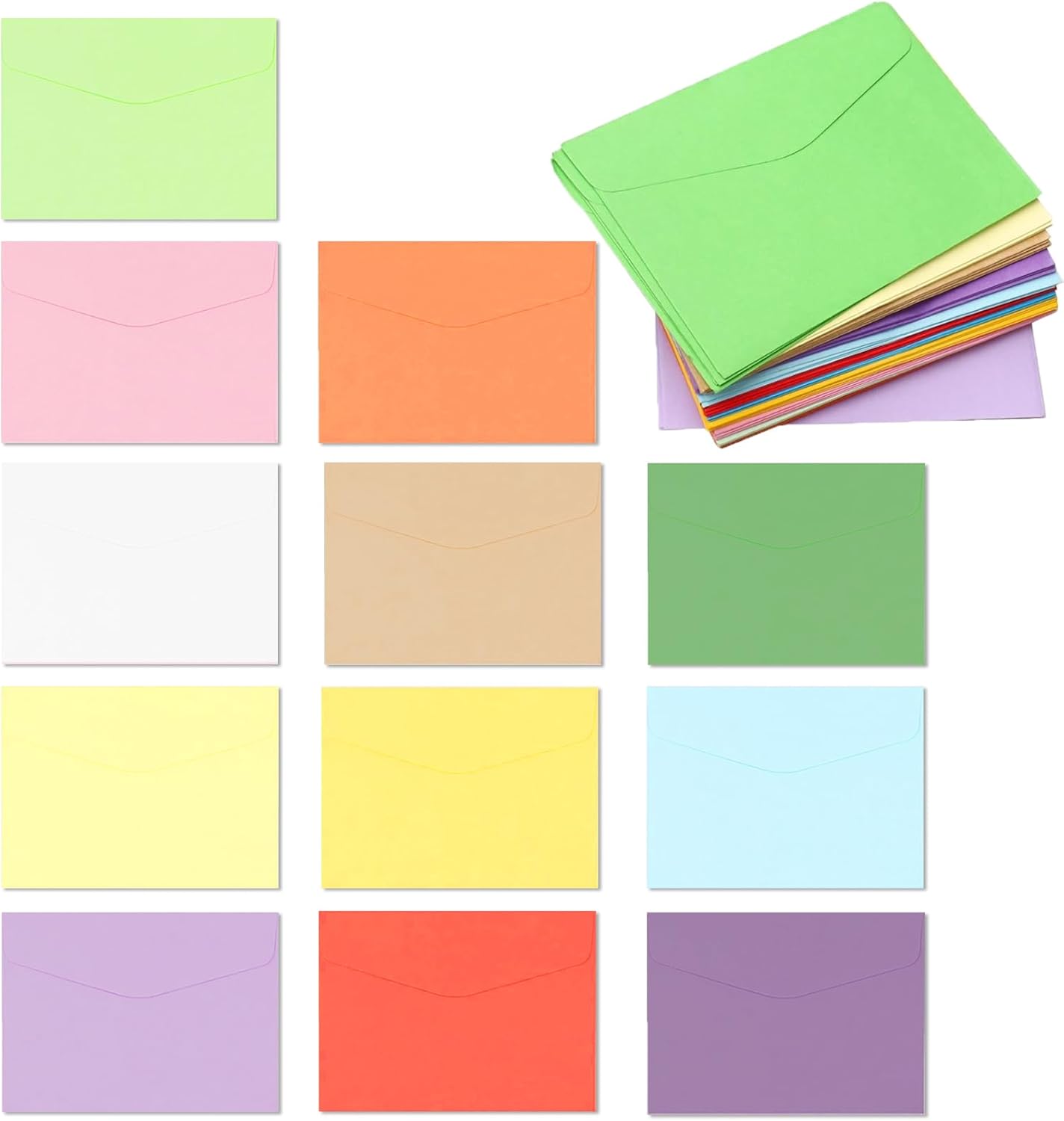 60pcs Mini Kraft Paper Envelope - Vintage Cute Small Envelopes in 12 ...