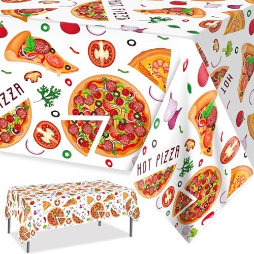 Amazon.com: PHOGARY 3 Pack Pizza Tablecloth, Plastic Pizza Theme Table ...