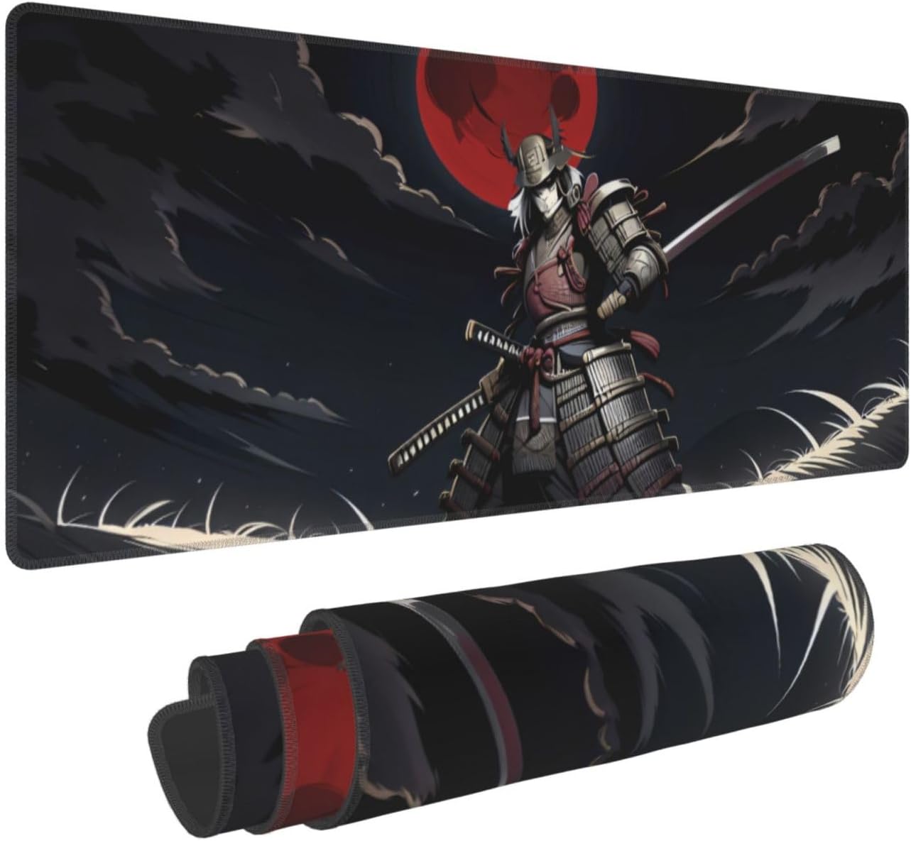 Amazon.com : Japanese Landscape Desk Mat Post Moonlight Samurai Mouse ...