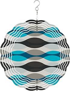 Wind Spinners for Yard and Garden- Teardrop Wave Stripes 3D Metal Wind ...