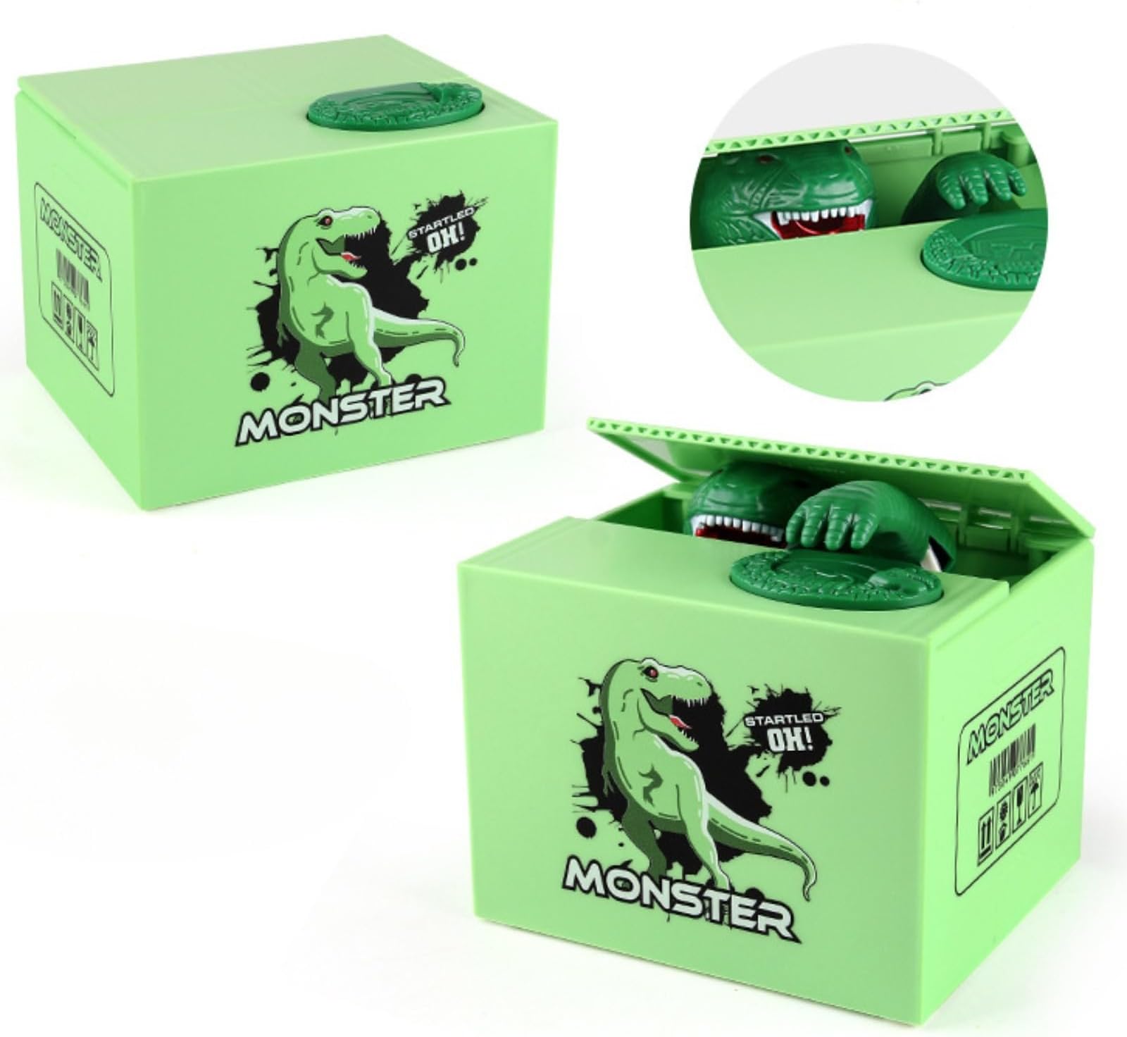 Amazon.com: Electronic Stealing Coin Box Piggy Bank, Monster Dinosaur ...