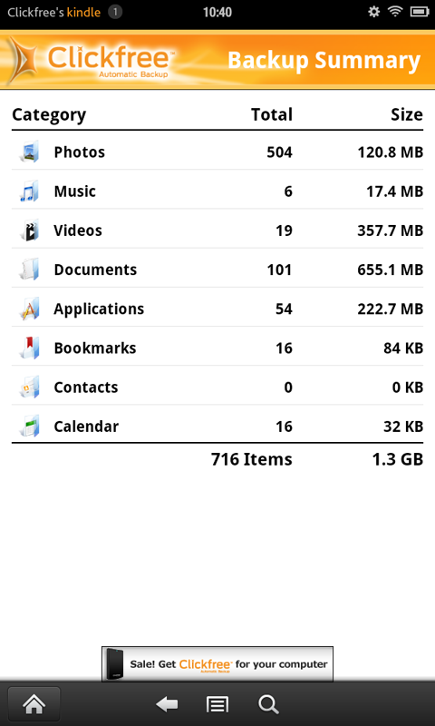 Clickfree Mobile Backup - App on Amazon Appstore