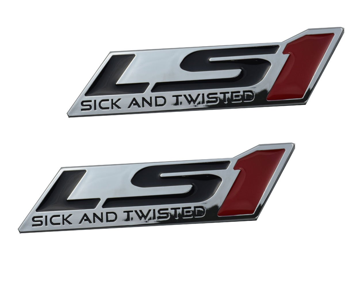 Aimoll LS1 Sick AND TWISTED Engine Emblems Badge, for Gm Chevy ...