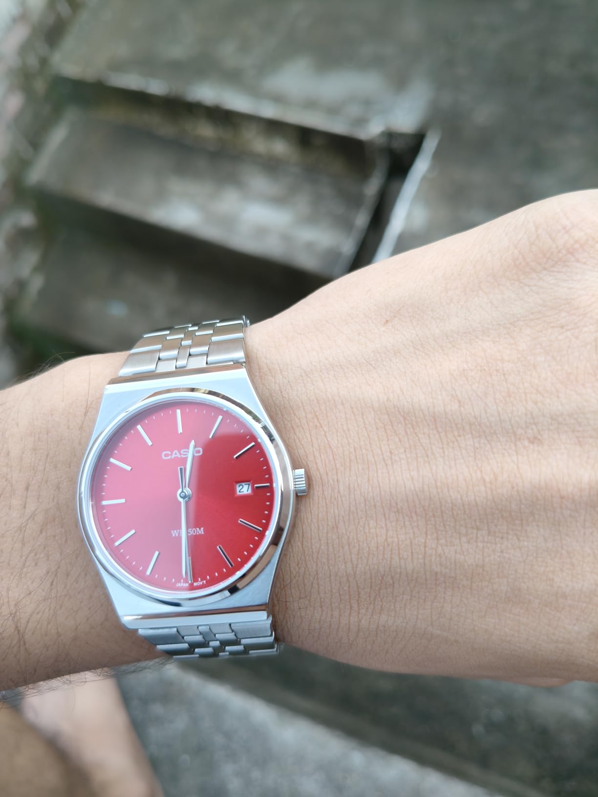 Casio Enticer Analog Red Dial Men MTP-B145D-4A2VDF (A2237) : Amazon.in ...