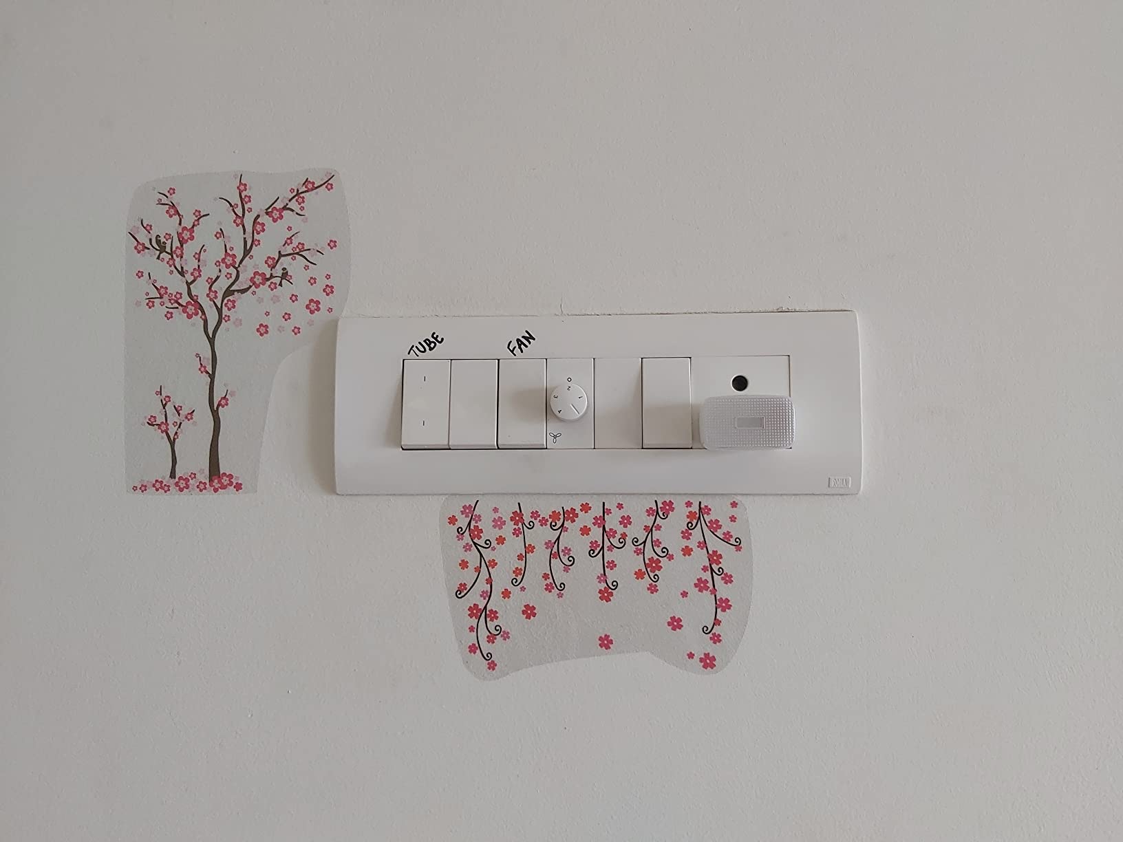 Buy Sticker Studio Pink Floral Switchboard Sticker and Decals Viny ...